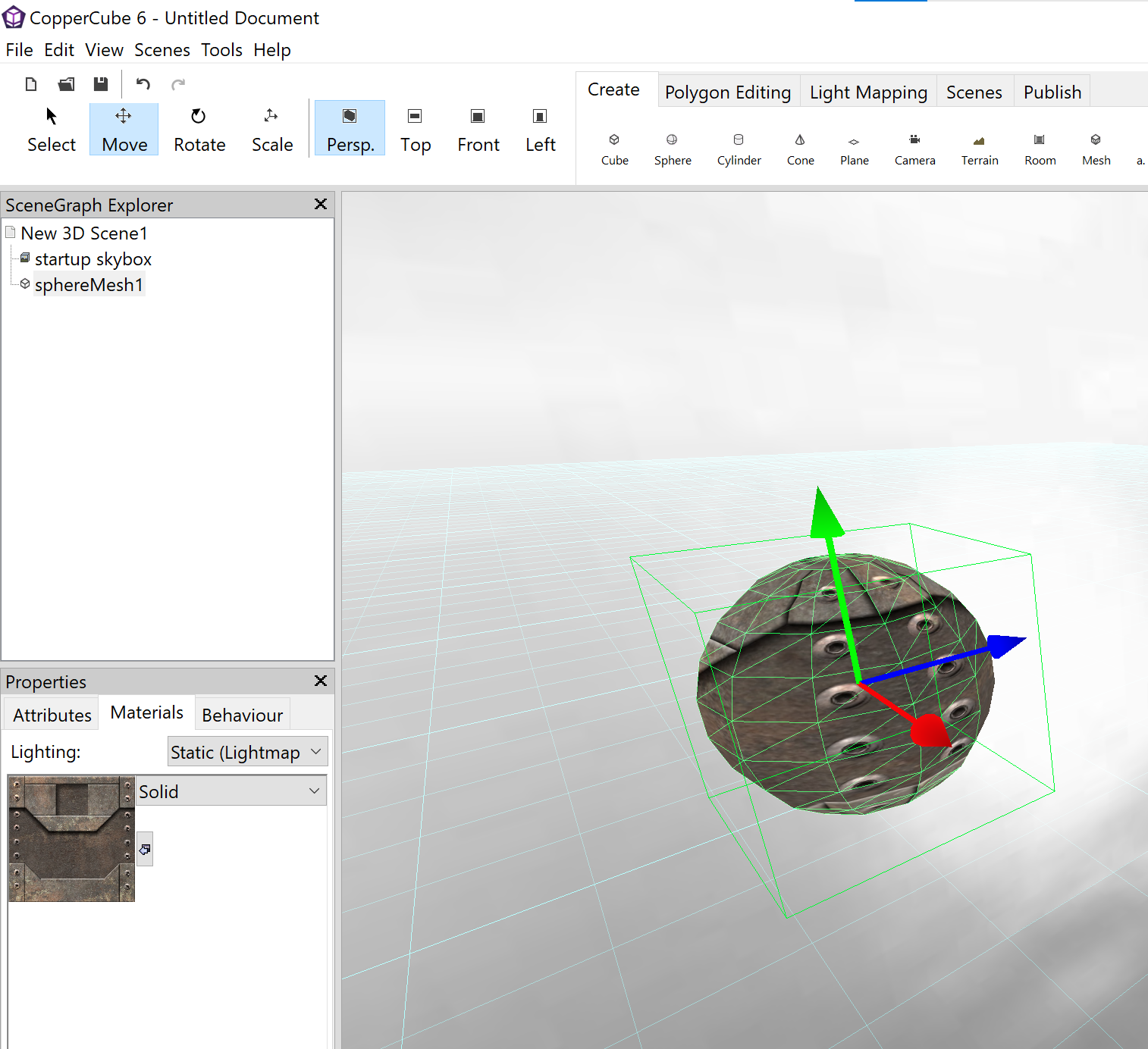 CopperCube 配合 FireBeetle 改变球体颜色 – WWW.LAB-Z.COM