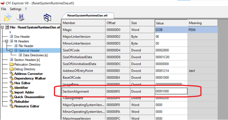 Step to UEFI (260）Section Alignment(0x20) is not 4K – WWW.LAB-Z.COM