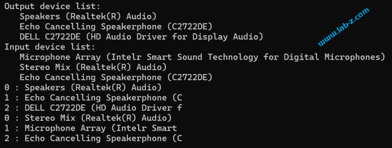 NAudio 枚举音频输入输出设备 – WWW.LAB-Z.COM
